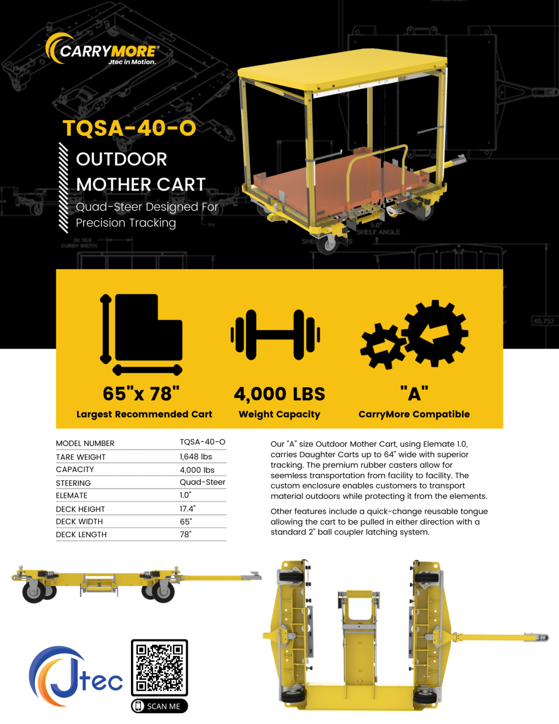 "A" Series | TQSA-40-O - Spec Sheet - Jtec Products